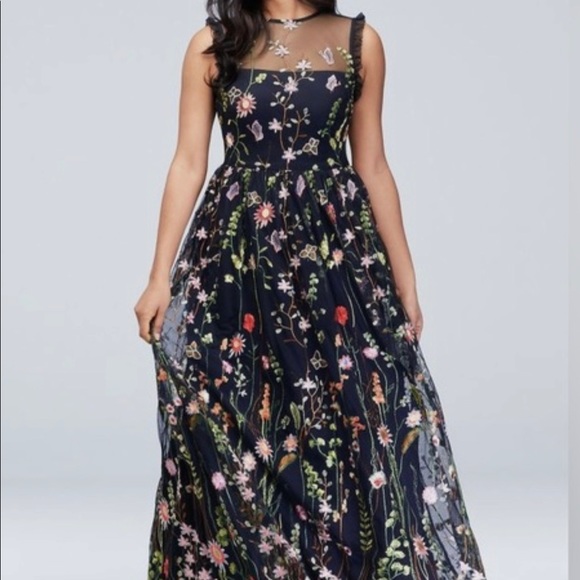 Morgan & Co. | Dresses | Morgan And Co Floral Embroidered Formal Dress ...